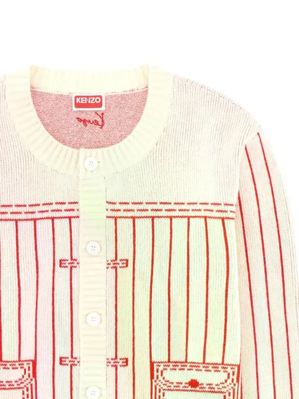 Kenzo Striped Cardigan With Pockets