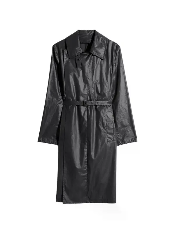 LEMAIRE Belted Collar Wrap Coat - Black