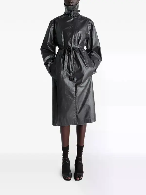 LEMAIRE Belted Collar Wrap Coat - Black