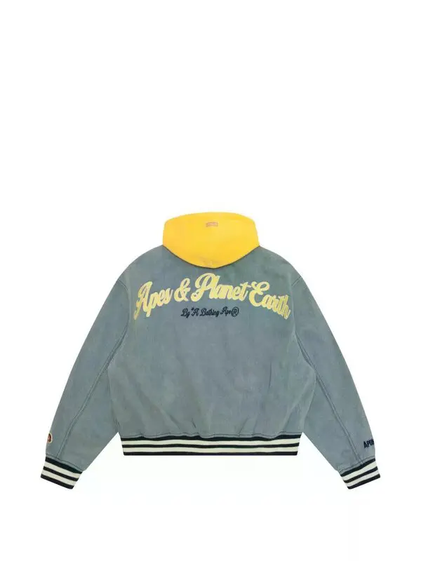 AAPE BY *A BATHING APE Hooded Embroidered Jacket - Blue