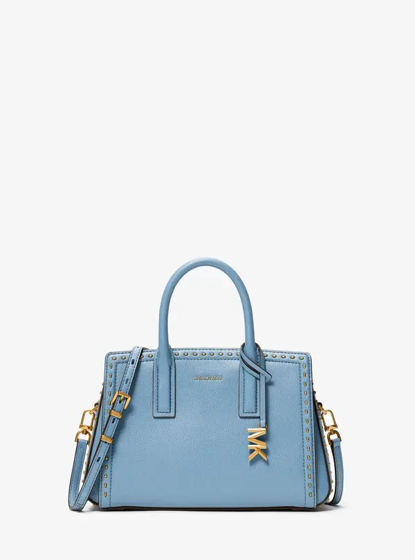Michael Kors Laila Small Studded Leather Satchel
