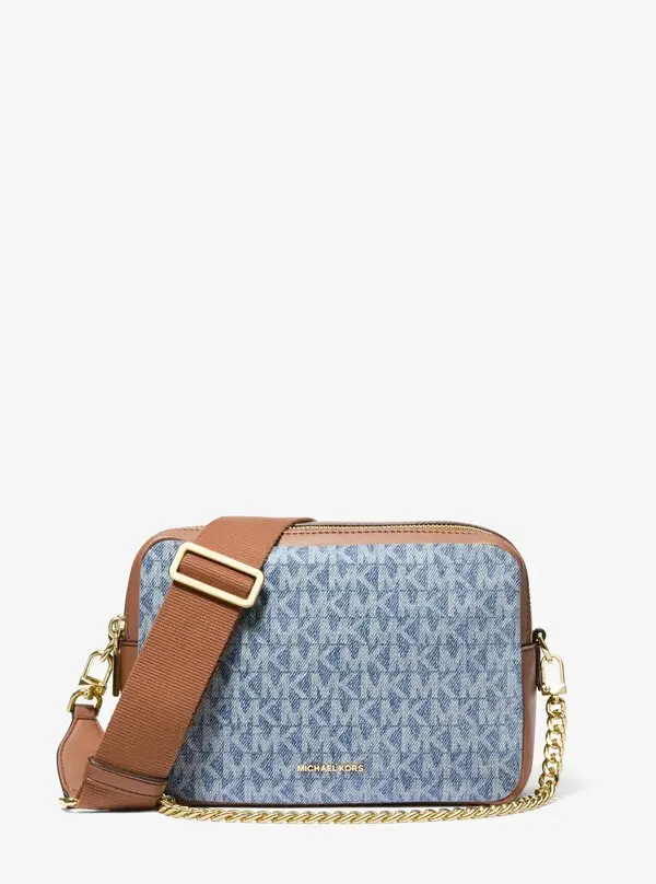 Michael Kors Bryant Medium Logo Jacquard Camera Bag - Blue