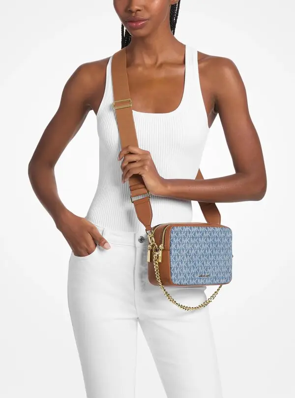 Michael Kors Bryant Medium Logo Jacquard Camera Bag