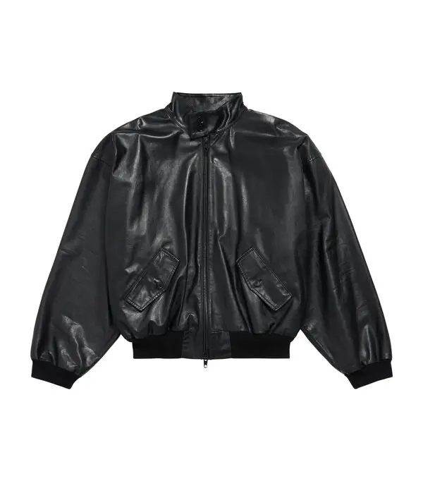 Balenciaga Leather Harrington Jacket - Black