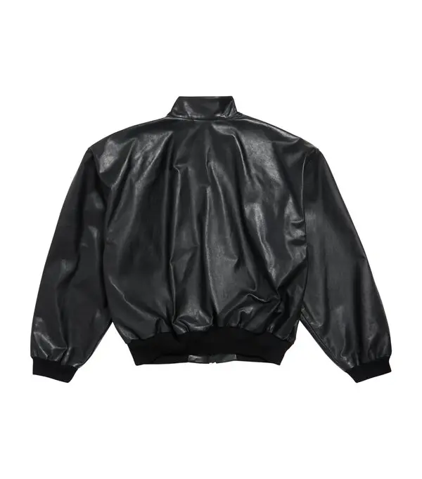 Balenciaga Leather Harrington Jacket - Black