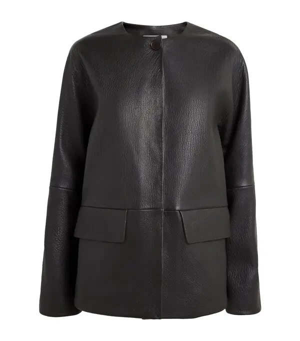 JOSEPH Grained Leather Barbs Jacket