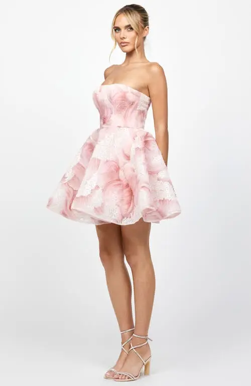 BARIANO Strapless A-line Mini Dress - Blush
