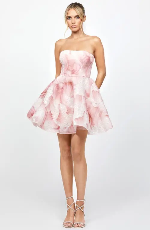 BARIANO Strapless A-line Mini Dress - Blush