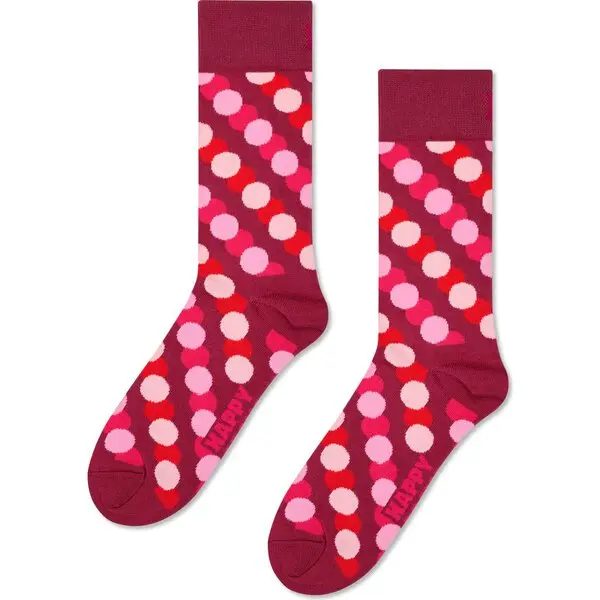 Happy Socks Big Dot Shade Crew Socks - Dark Red