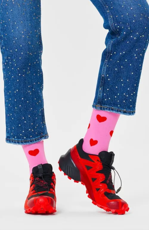 Happy Socks Heart Cotton Blend Crew Socks