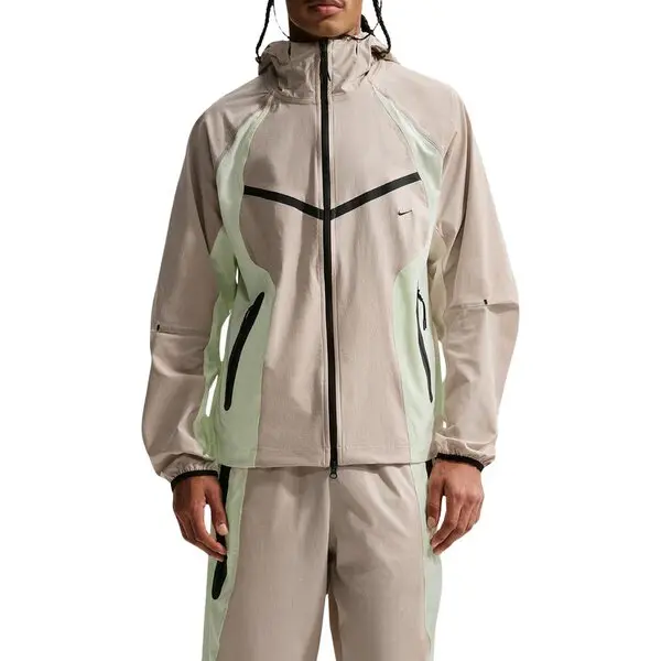 Nike Tech Dri-fit Oversized Woven Nylon Hooded Windrunner Jacket