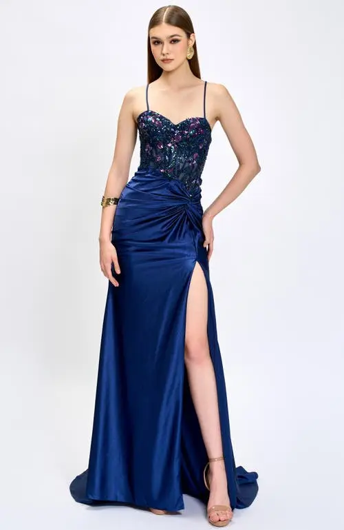 BARIANO Nahdia Beaded Sequin Gown