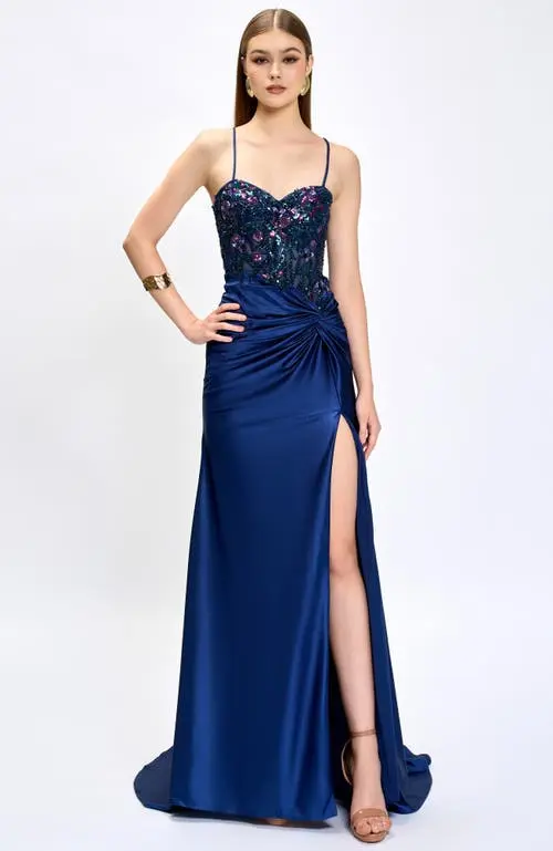 BARIANO Nahdia Beaded Sequin Gown