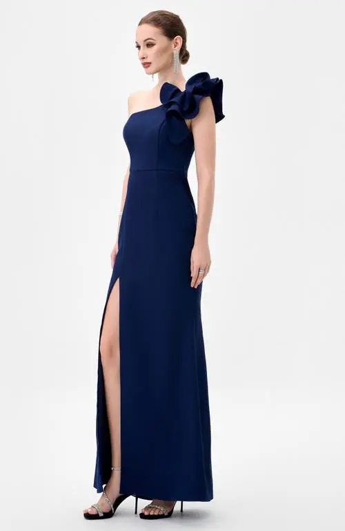 BARIANO Sue Frill Shoulder Gown