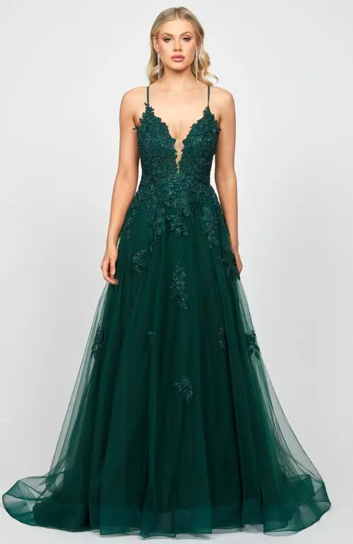 BARIANO Alie Plunging Ball Gown
