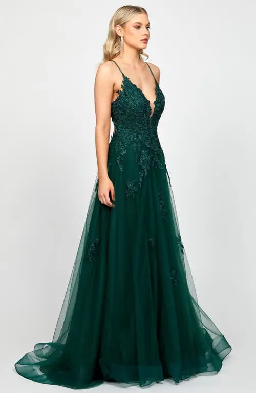 BARIANO Alie Plunging Ball Gown
