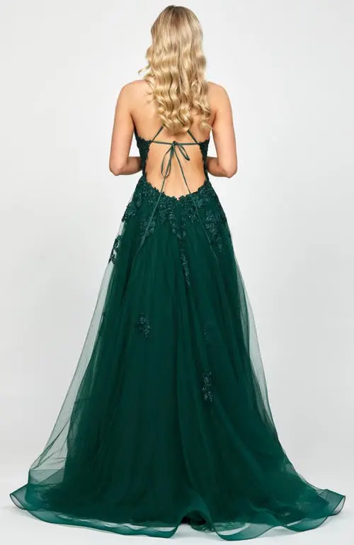 BARIANO Alie Plunging Ball Gown