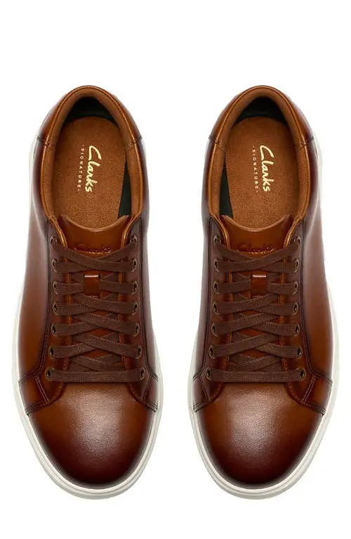 Clarks Goswell Tie Sneaker - Tan Leather