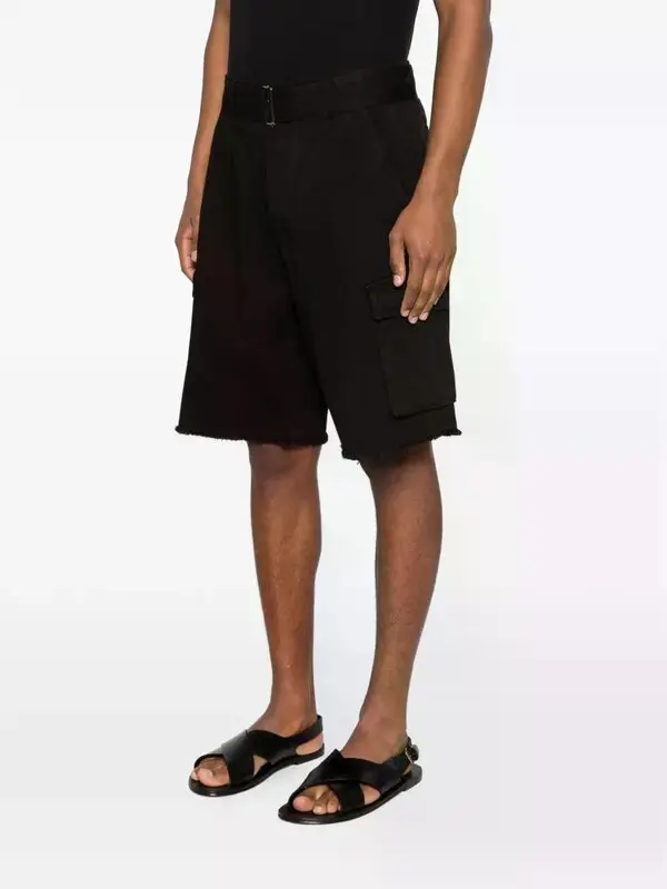 LANEUS Belted Pocket Cargo Shorts