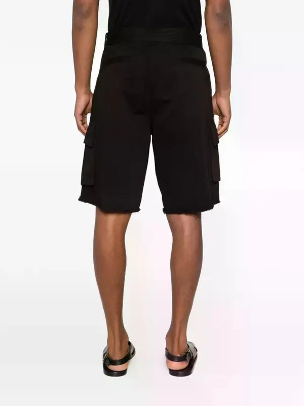 LANEUS Belted Pocket Cargo Shorts