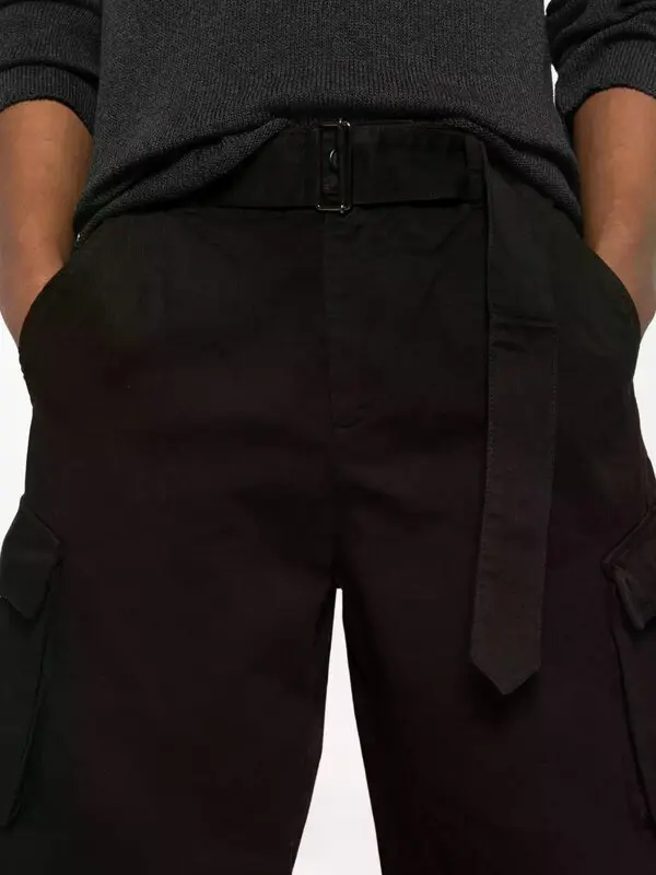 LANEUS Belted Pocket Cargo Shorts