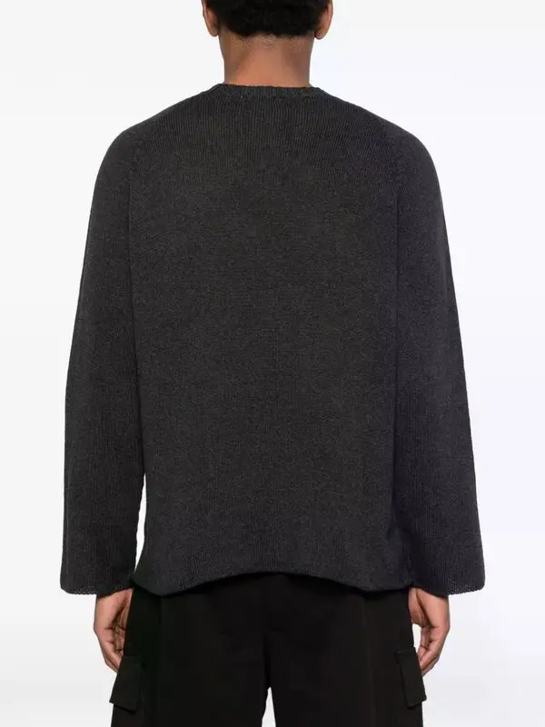 LANEUS Crew-neck Long-sleeve Sweater