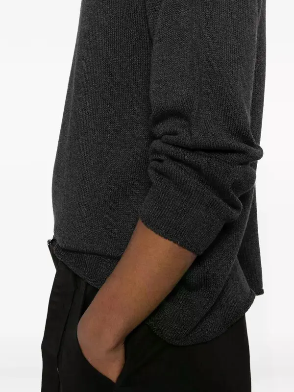 LANEUS Crew-neck Long-sleeve Sweater