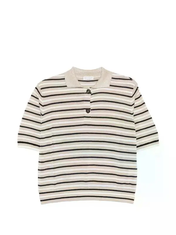 Brunello Cucinelli Striped Polo Top