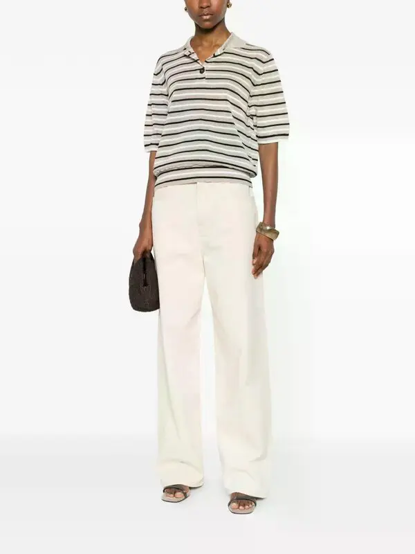 Brunello Cucinelli Striped Polo Top