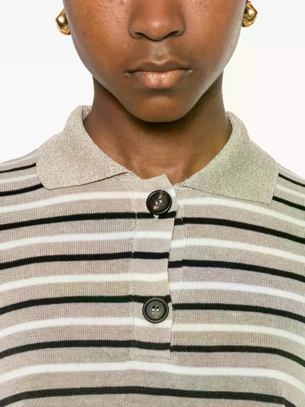 Brunello Cucinelli Striped Polo Top