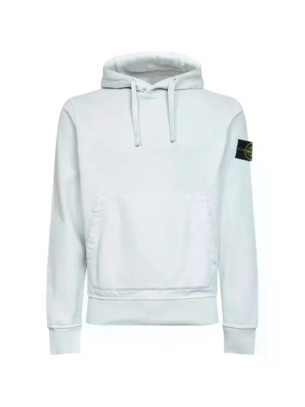 Stone Island Drawstring Kangaroo-pocket Hoodie - Blue