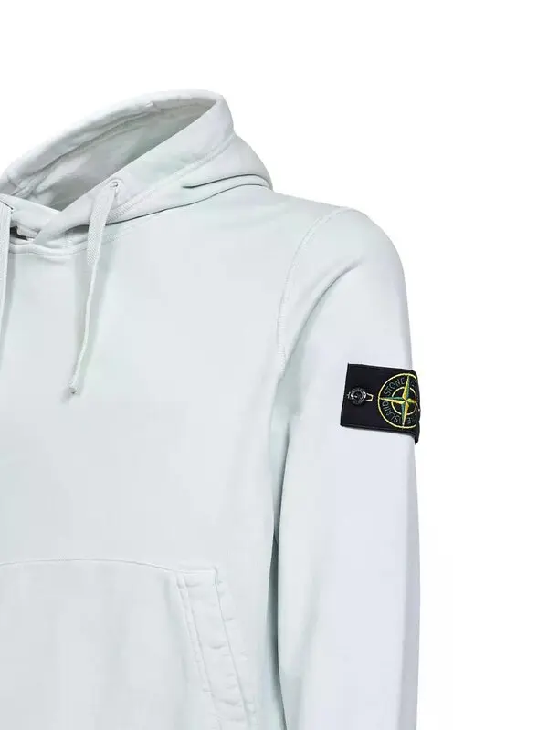 Stone Island Drawstring Kangaroo-pocket Hoodie - Blue