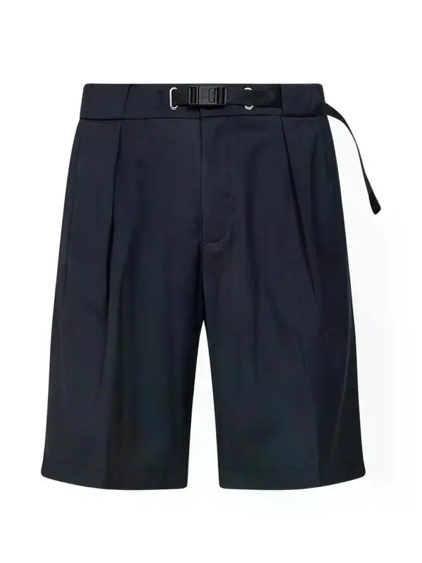 WHITE SAND Buckle Pleated Shorts