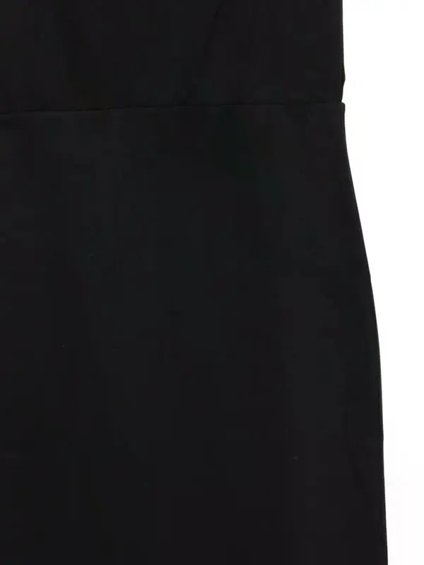 Soeur Asymmetrical Neckline Slit Dress - Black
