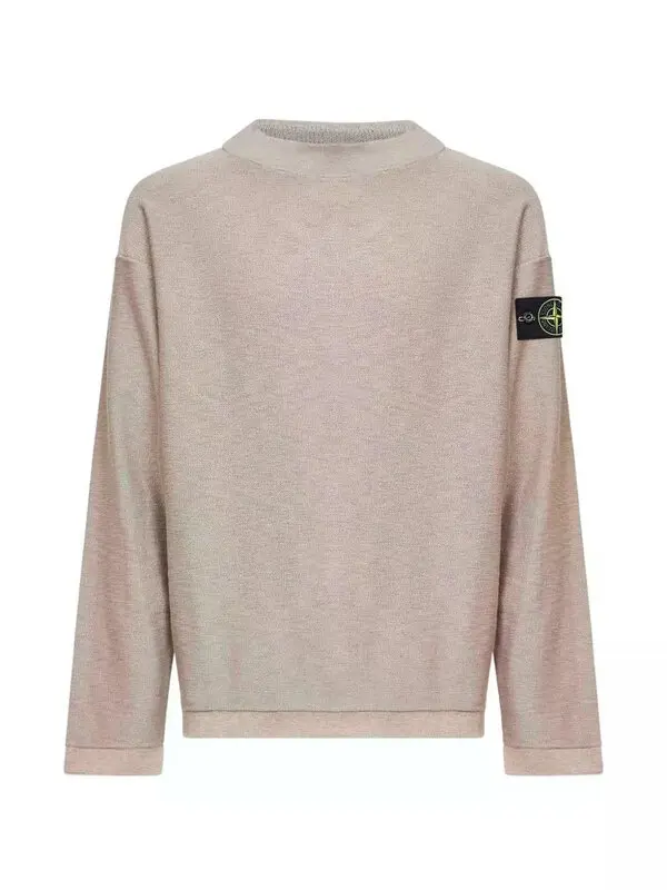 Stone Island Ribbed Crew-neck Long-sleeve Sweater - Neutrals