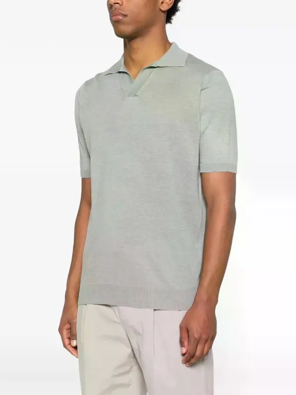 LARDINI Collared Short-sleeve T-shirt - Green