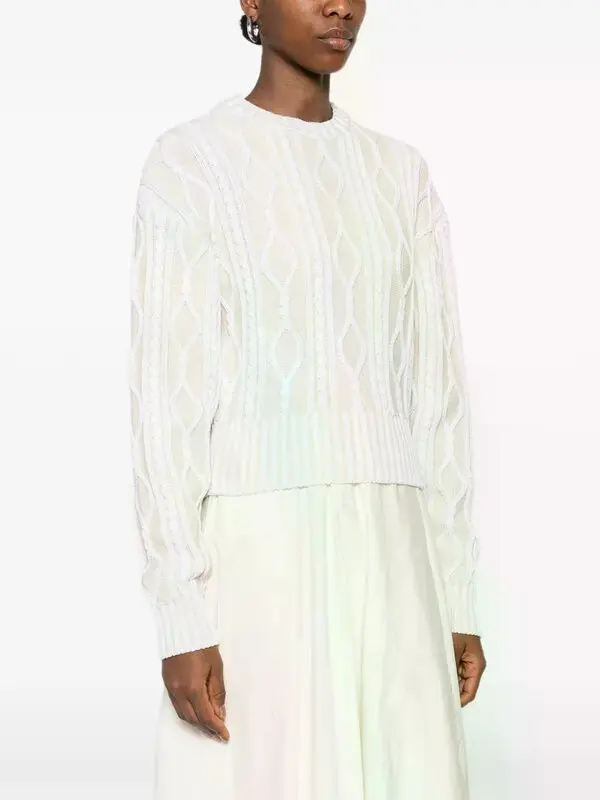 Jacquemus Amelo Cable Knit Sweater - Neutrals