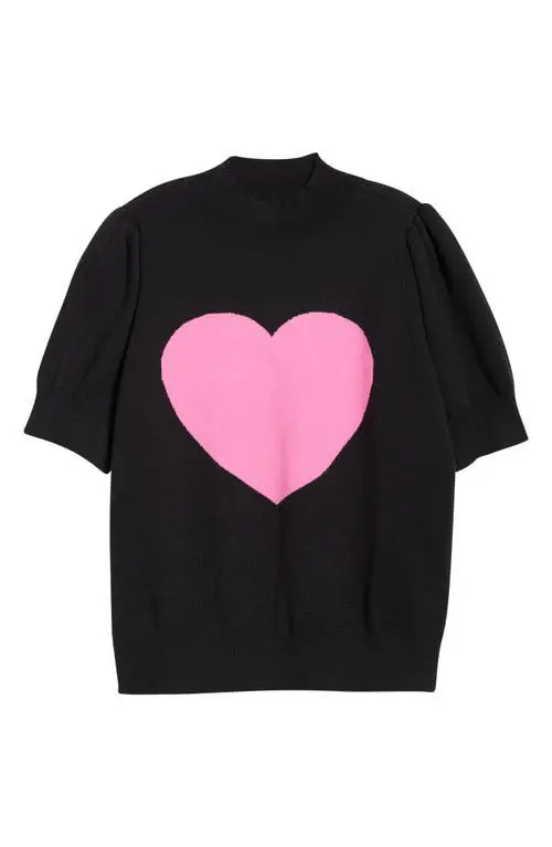 SUGARLIPS Heart Puff Sleeve Sweater