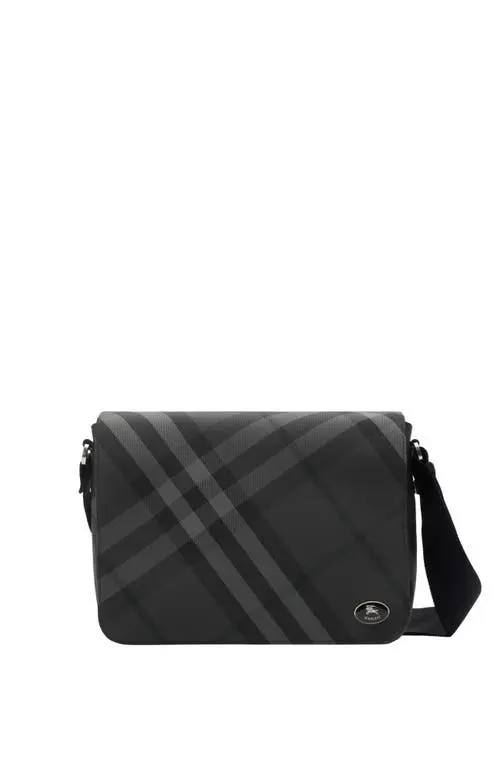 Burberry Grid Messenger Bag - Charcoal Grey