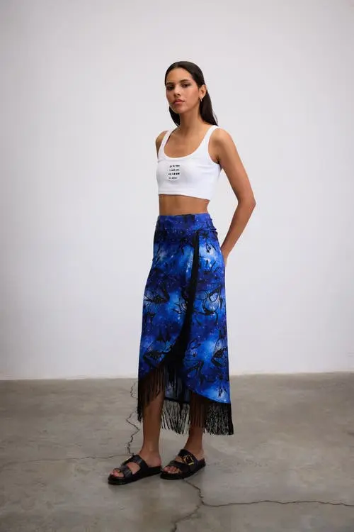 JE TE VEUX Galaxy Printed Wrap Pareo