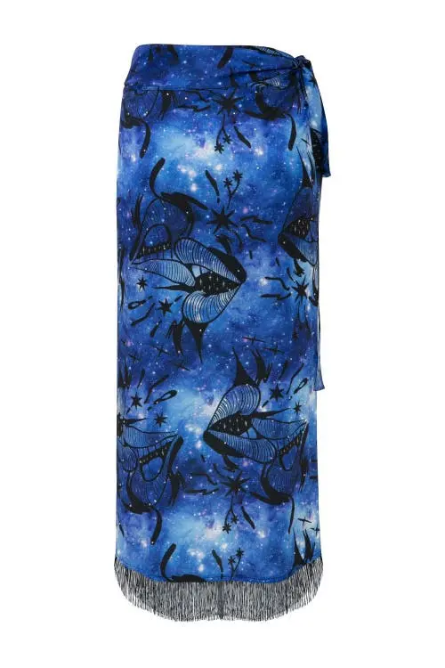 JE TE VEUX Galaxy Printed Wrap Pareo