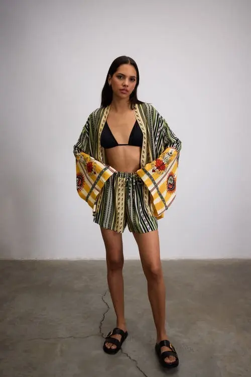 JE TE VEUX Sun Printed Desert Echo Kimono