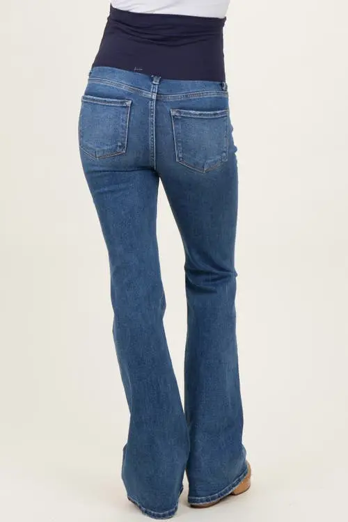 PINKBLUSH Maternity Flare Jeans - Blue