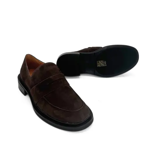 AMIE RAFA Suede Loafer - Brown