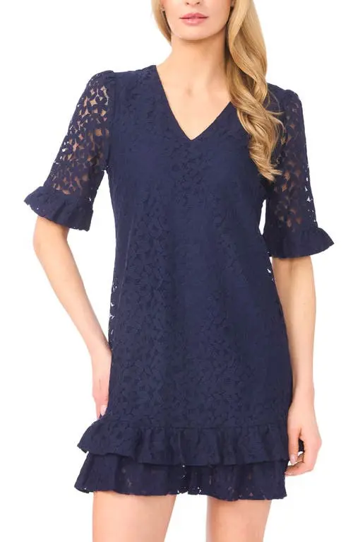 CECE DUPRAZ Lace V-neck Mini Dress