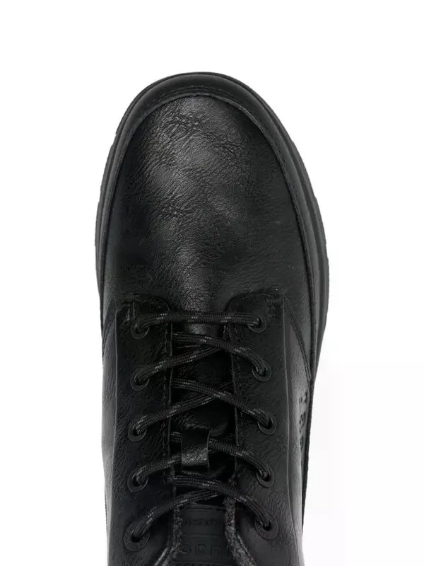 BUGATTI Embossed Lace-up Booties