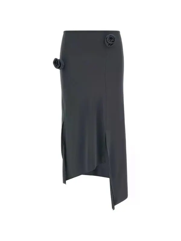 Coperni Flower Slit Midi Skirt - Grey