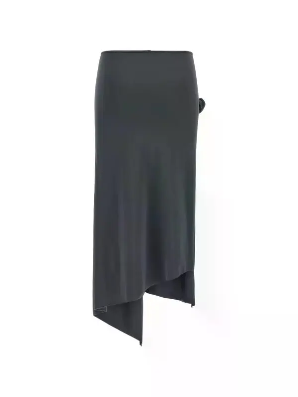 Coperni Flower Slit Midi Skirt - Grey