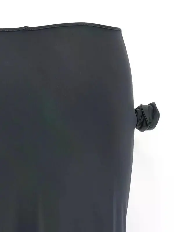 Coperni Flower Slit Midi Skirt - Grey