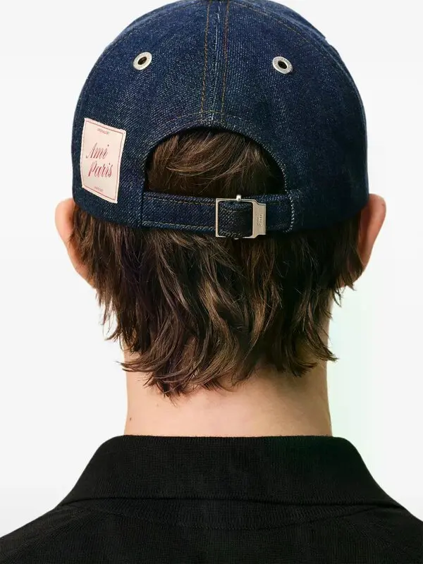 AMI Paris Denim Baseball Cap - Blue